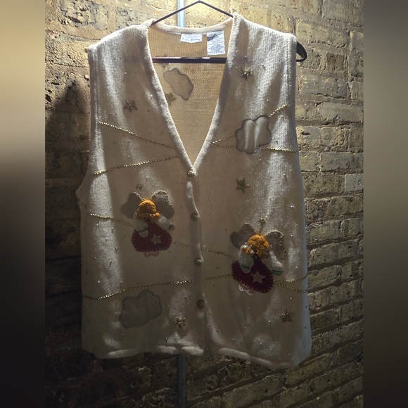 Bobbie Brooks | Jackets & Coats | Cabin Core Holiday Angel Vintage Vest ...